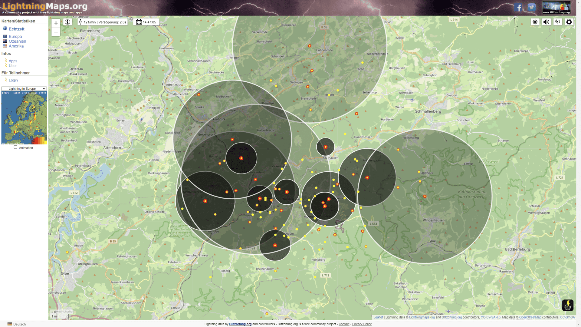 Lightningmaps Blitzortung